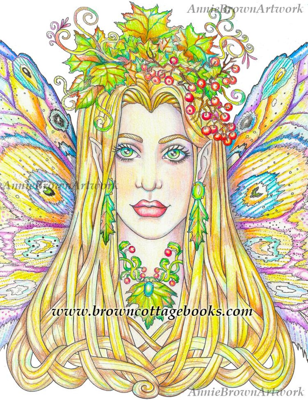 Autumn Fairy Coloring Page Instant Download Printable File Fairies ...