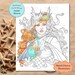 Mermaid Queen Coloring Page, Instant Download Printable File, Line Art ...