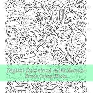 Christmas Cookies Dessert Coloring Page Instant Download Printable File ...
