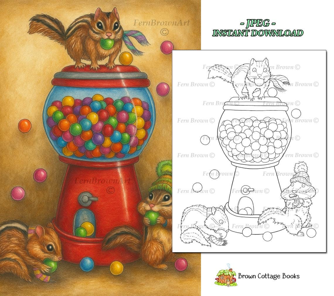 Cute & Crazy Critters Foodies Vol. 1 Coloring Book | Line Art Printable ...