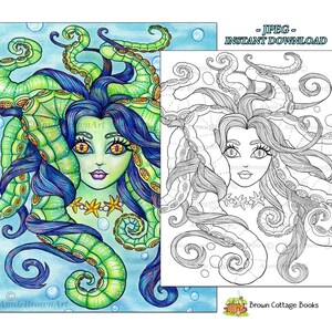 Octopus Girl Cutie Coloring Page Instant Download Printable File ...