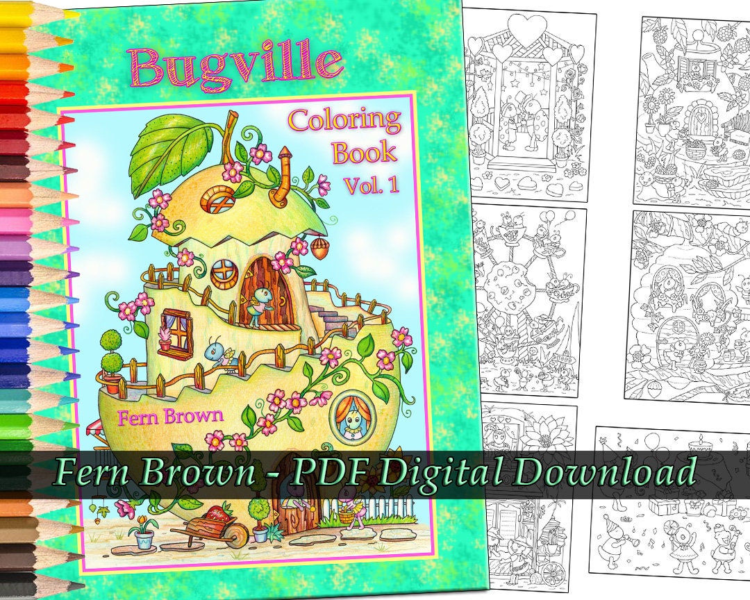 Bugville Coloring Book Vol. 1 by Fern Brown - PDF Digital Download ...