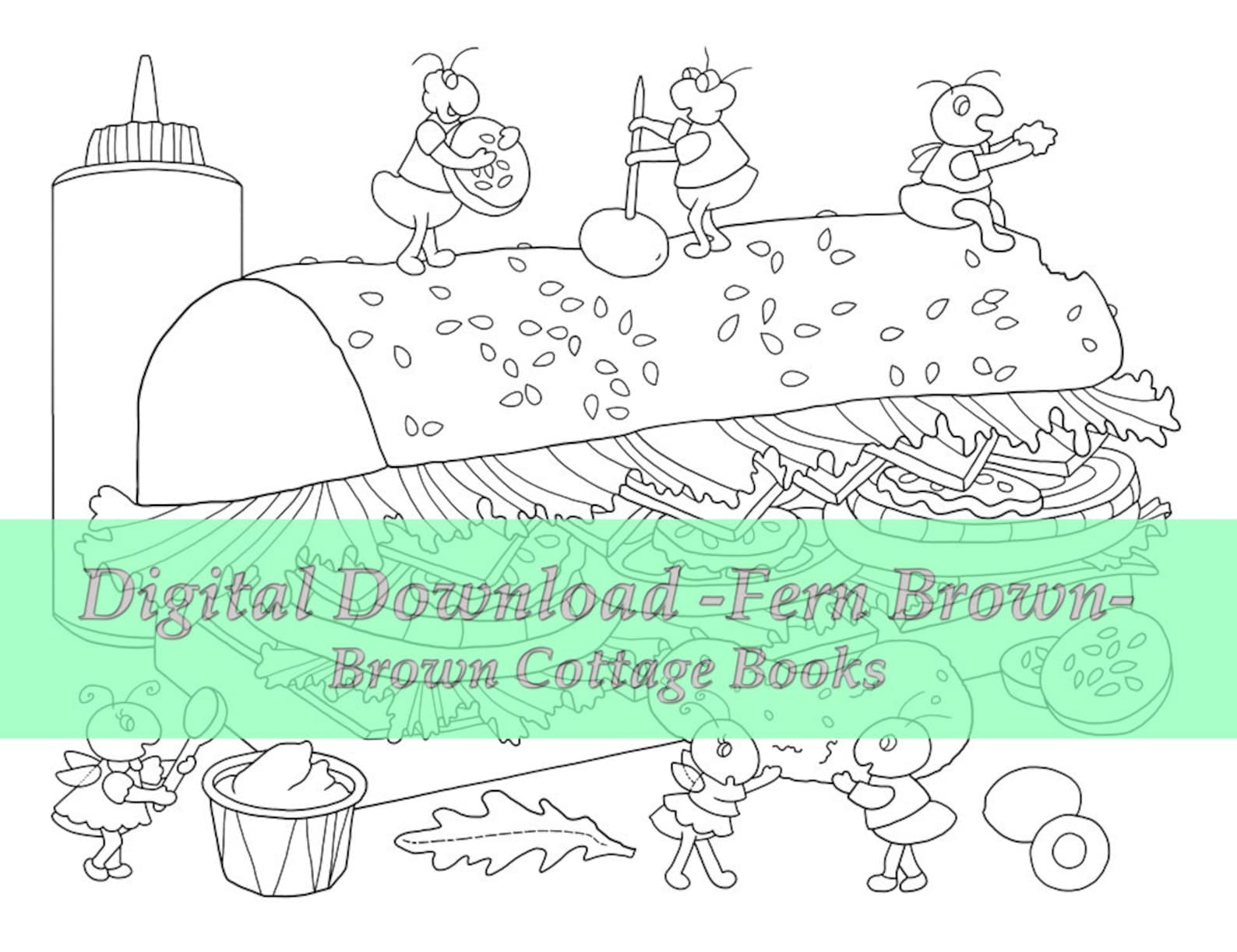 Bug Coloring Page, Food, Instant Download, Insects, Coloring, Printable ...