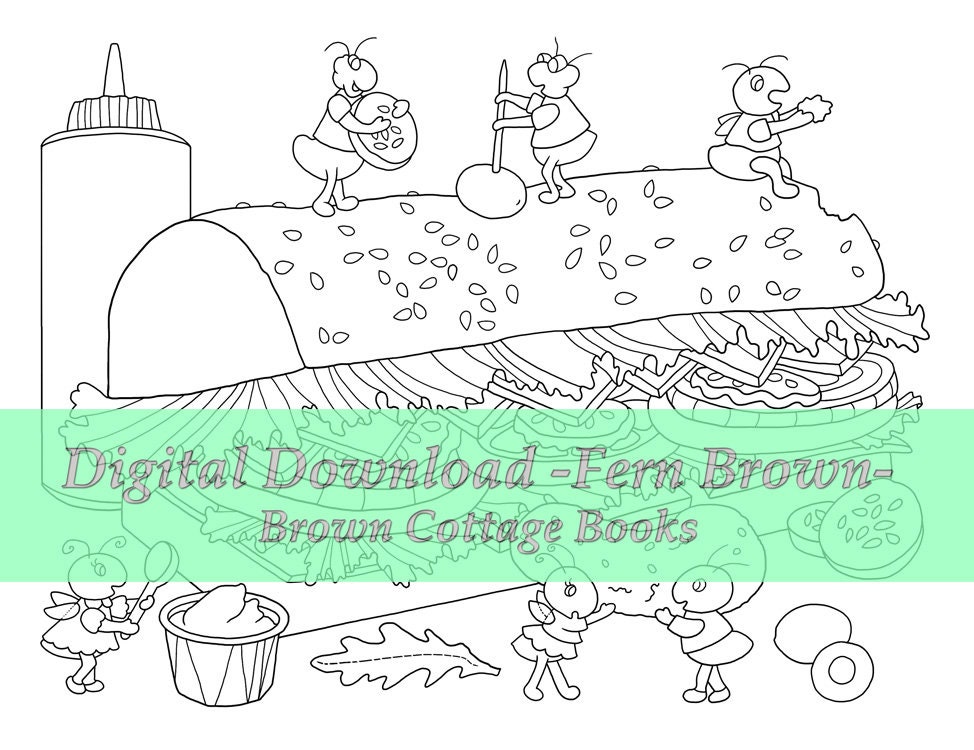 Bug Coloring Page, Food, Instant Download, Insects, Coloring, Printable ...