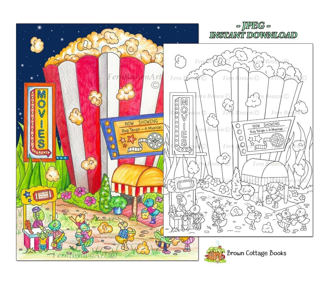 Bugs Coloring Page Insects Instant Download Line Art Printable Food ...