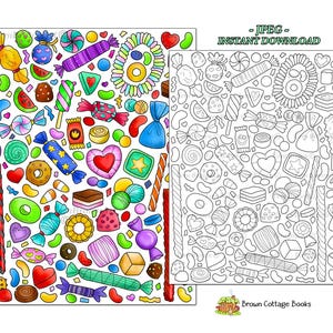 Candy Sweet Treats Coloring Page Instant Download Printable File Line ...