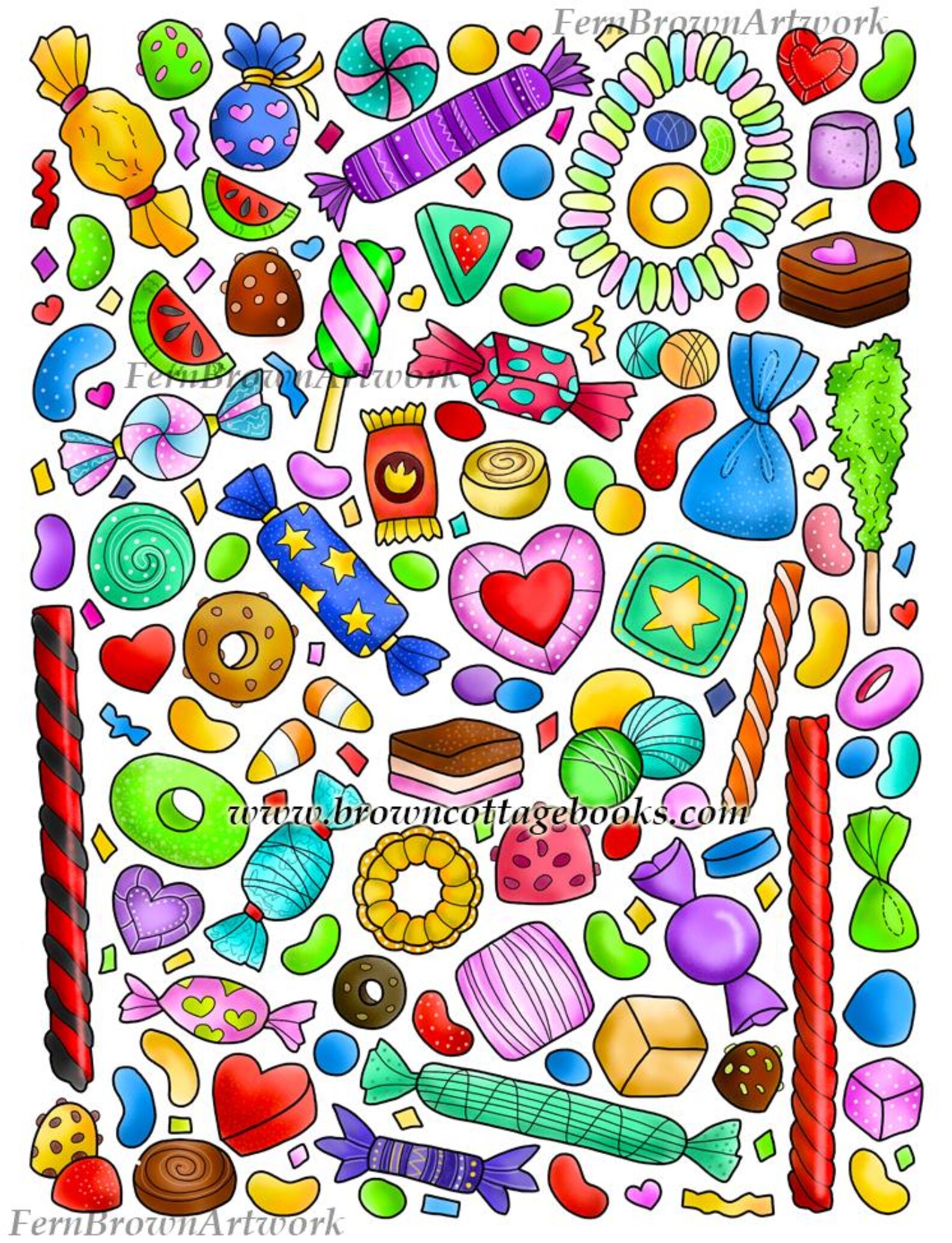 Candy Sweet Treats Coloring Page Instant Download Printable File Line ...