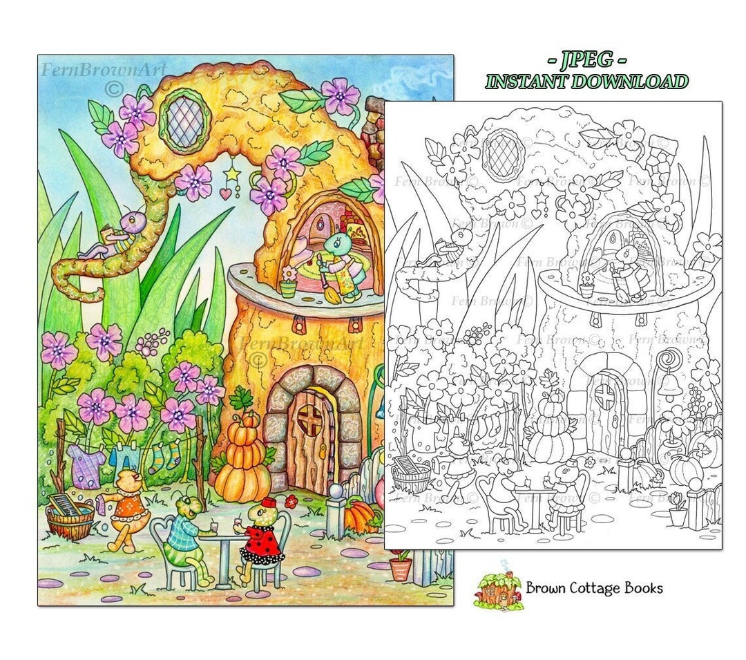 Squash Bug Home Coloring Page, Instant Download Printable File, Line ...