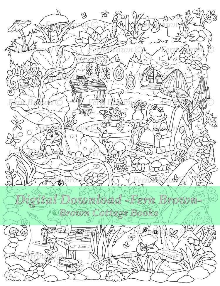 Frog Burrow Animals Coloring Page Instant Download Printable File Line ...