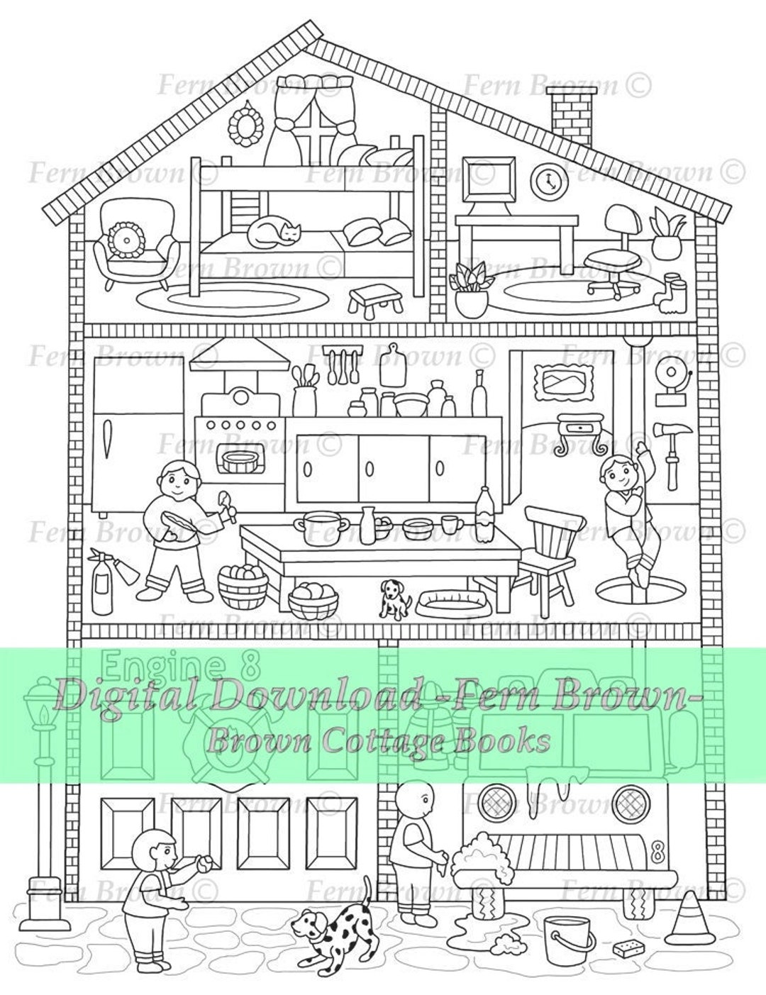 Free Firehouse Coloring Pages