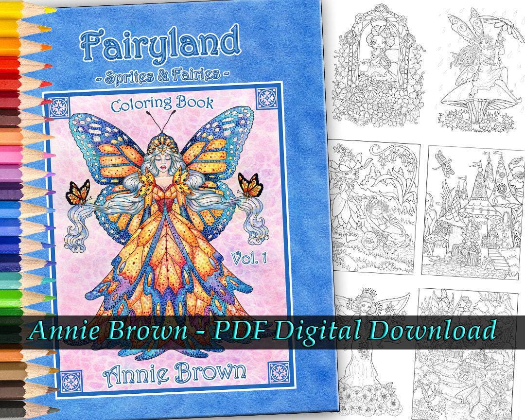 Fairyland Vol. 1 Sprites & Fairies Coloring Book PDF | Line Art by ...