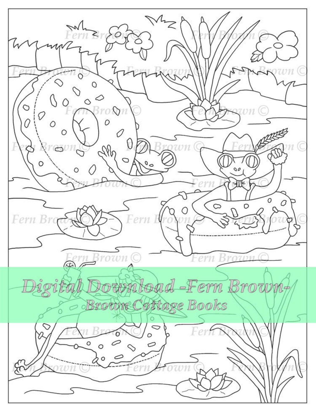 Coloring Page Food Animals Line Art Dessert Pasty - Etsy