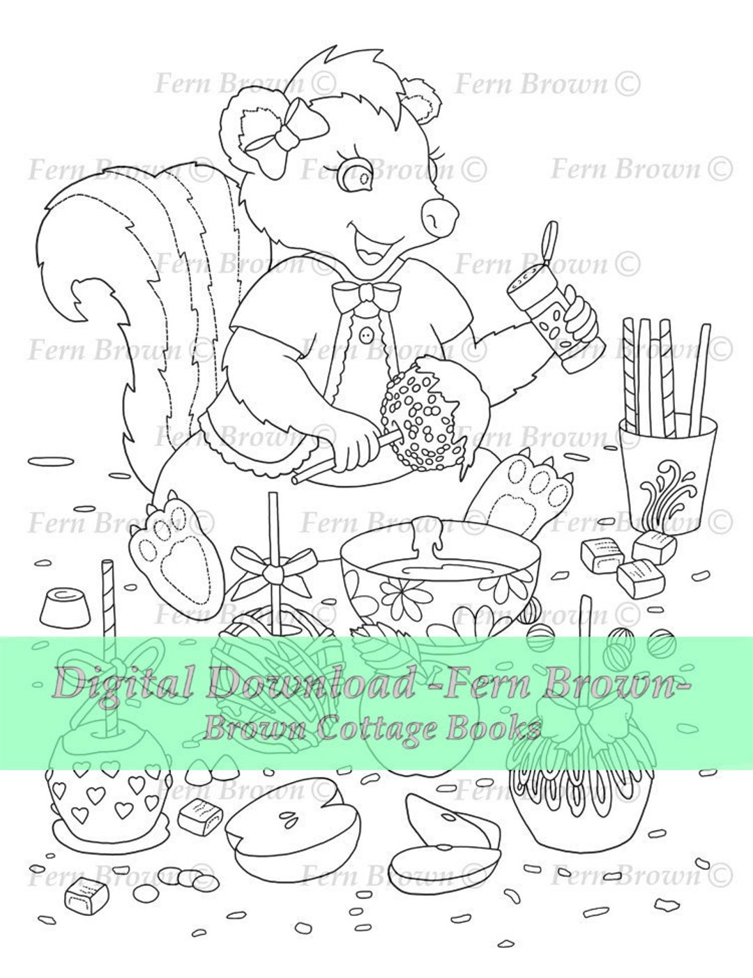 Coloring Page Animals Line Art Printable Download Food - Etsy