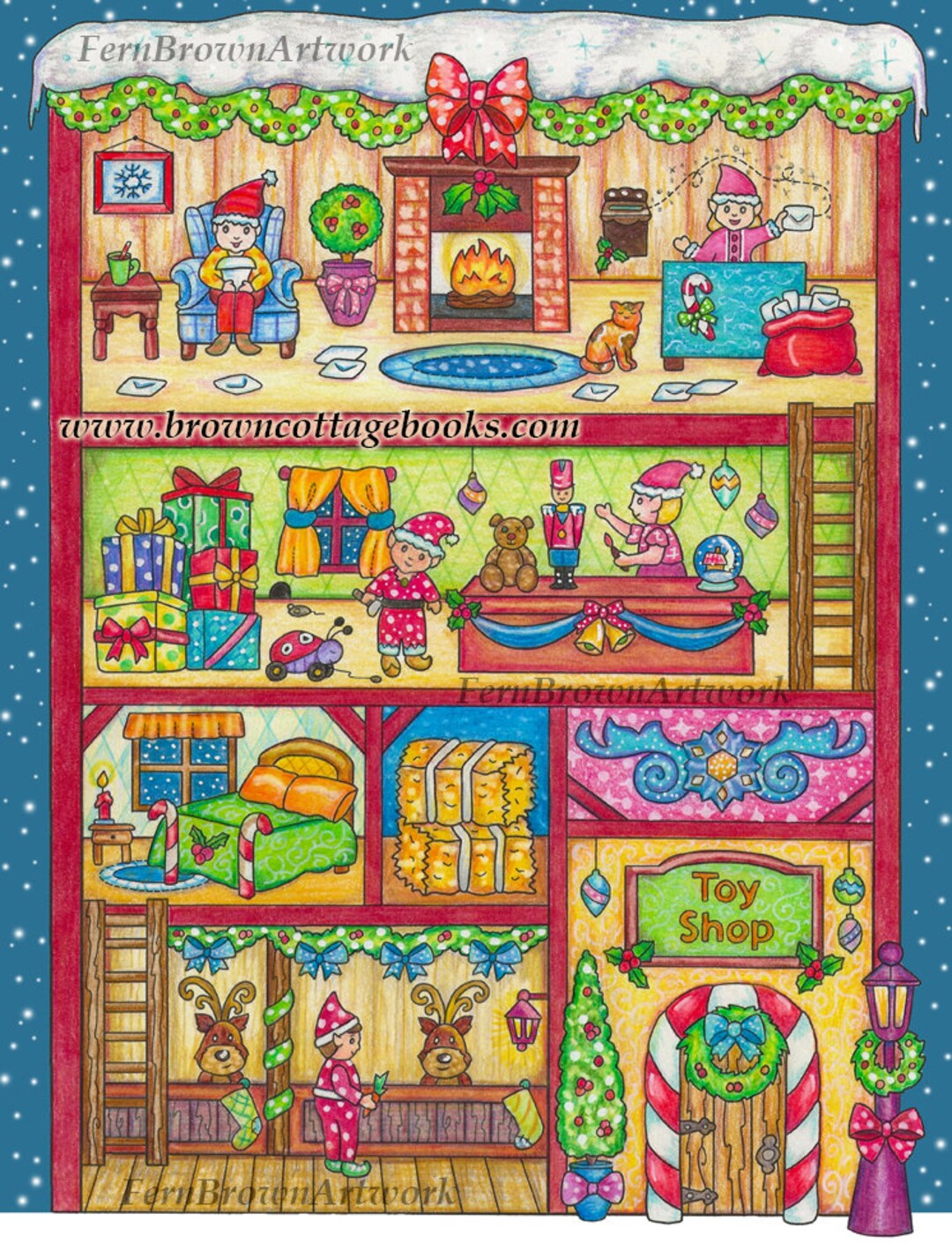 Toy Shop Dollhouse Coloring Page Instant Download Printable File Line ...