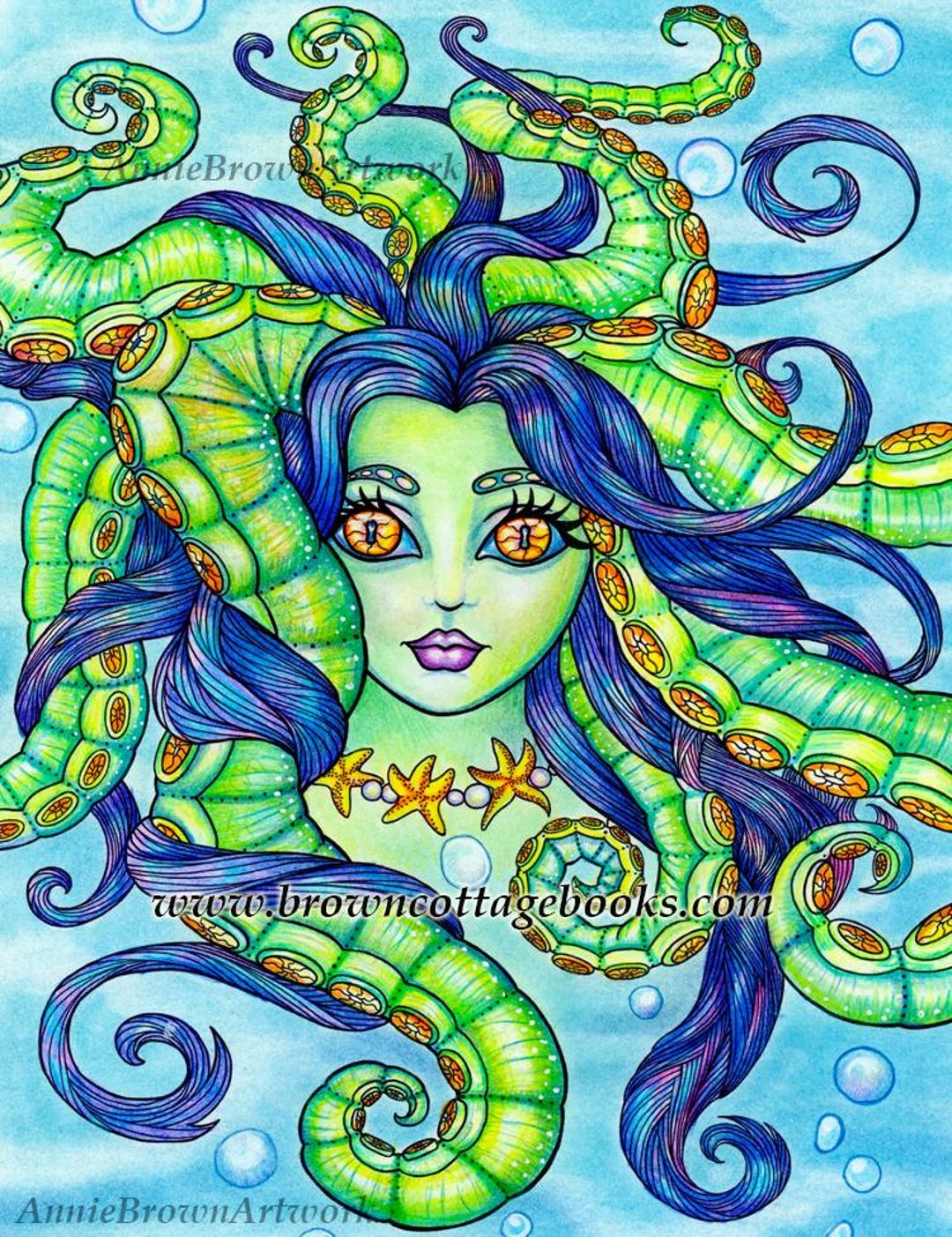 Octopus Girl Cutie Coloring Page Instant Download Printable File ...