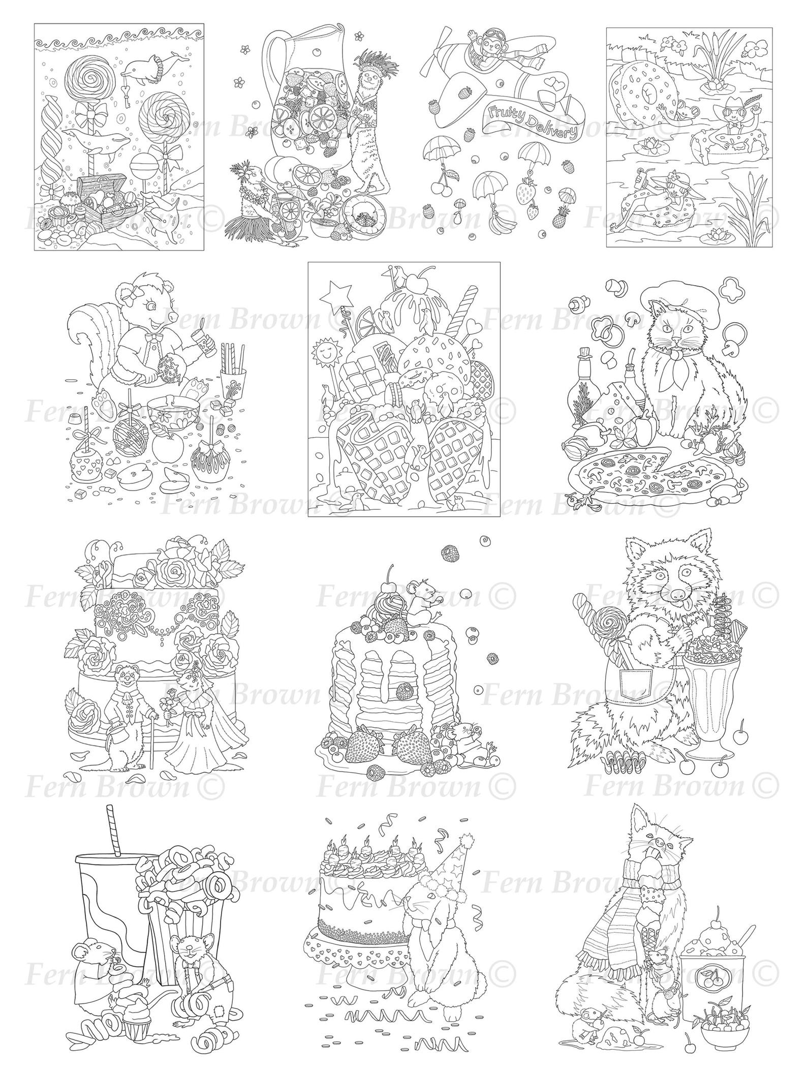 Cute & Crazy Critters Foodies Vol 1 Coloring Book by Fern Brown - PDF ...