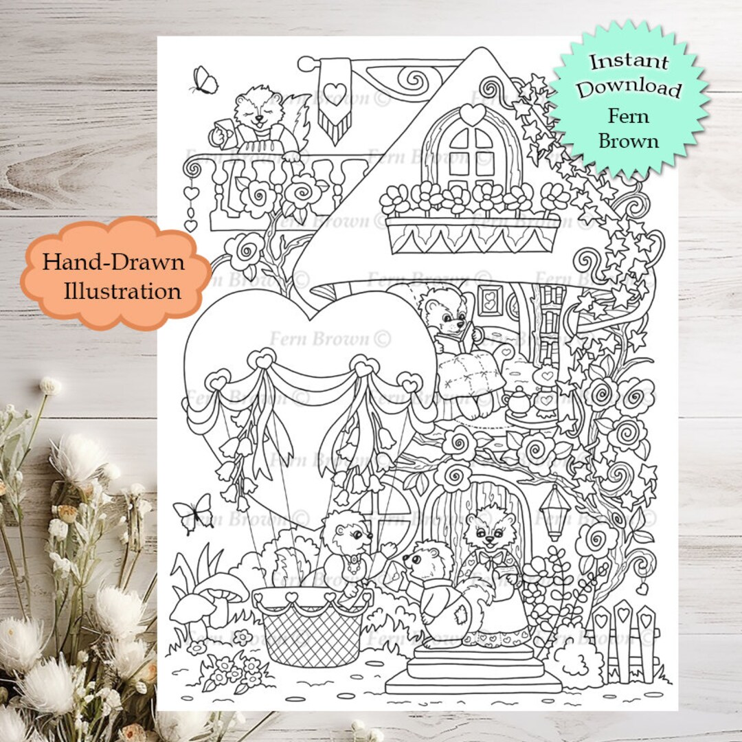Burrow Coloring Page, Line Art, Animal Homes, Printable Download ...