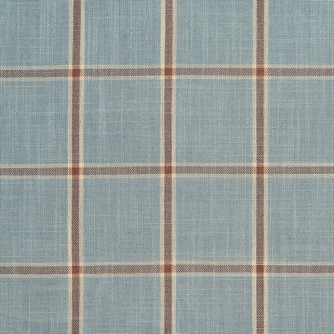Blue Plaid Linen Look Woven Pattern Upholstery Fabric by the Yard - SKU ...