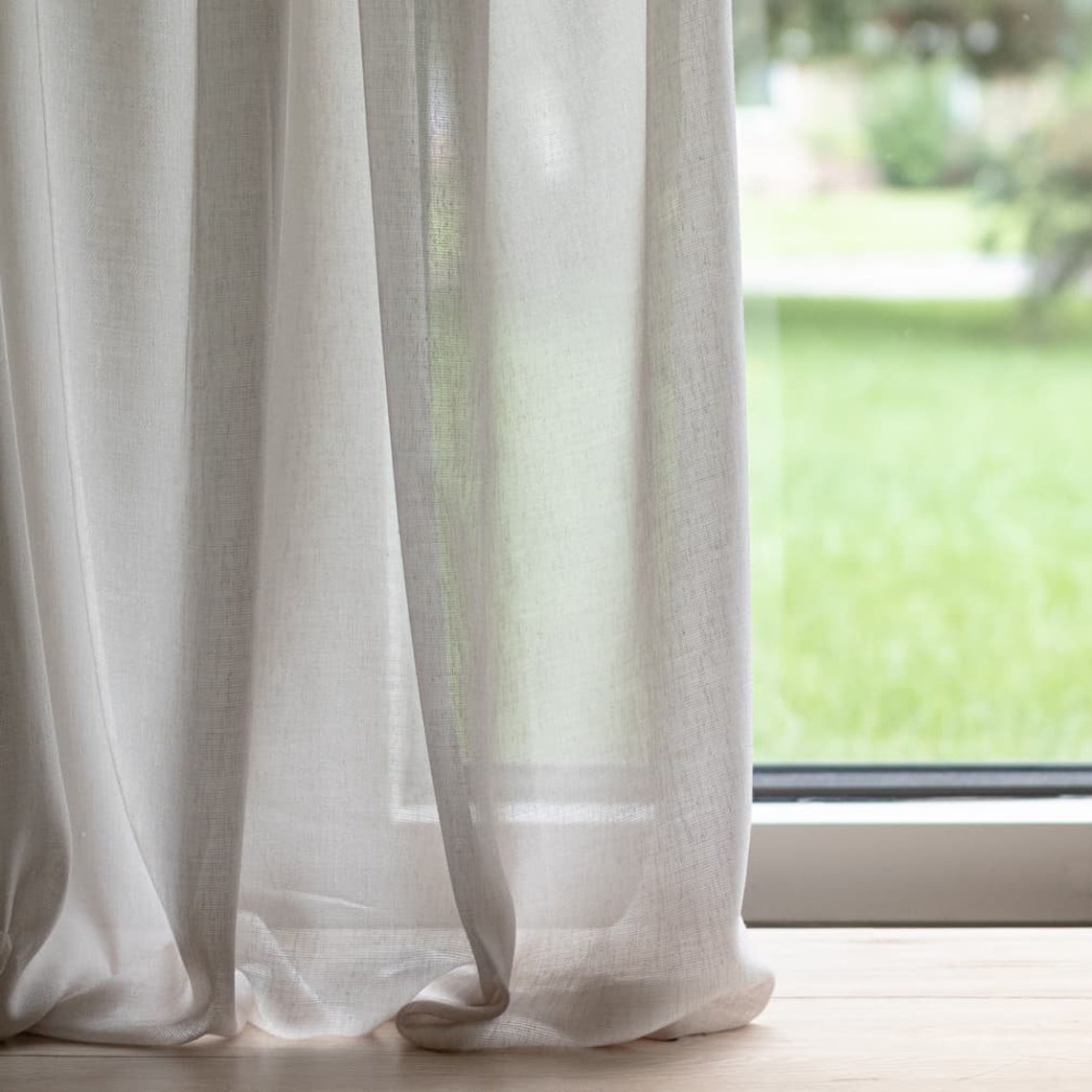 Natural Grey Sheer Upholstery Fabric by the Yard - SKU: Crane Fog - Etsy