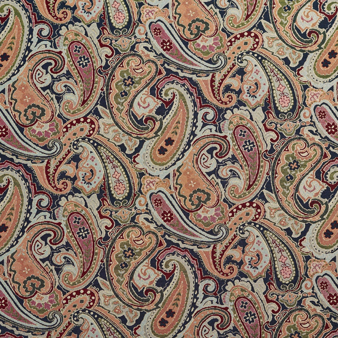Blue Paisley Tapestry Woven Pattern Upholstery Fabric by the Yard - SKU ...