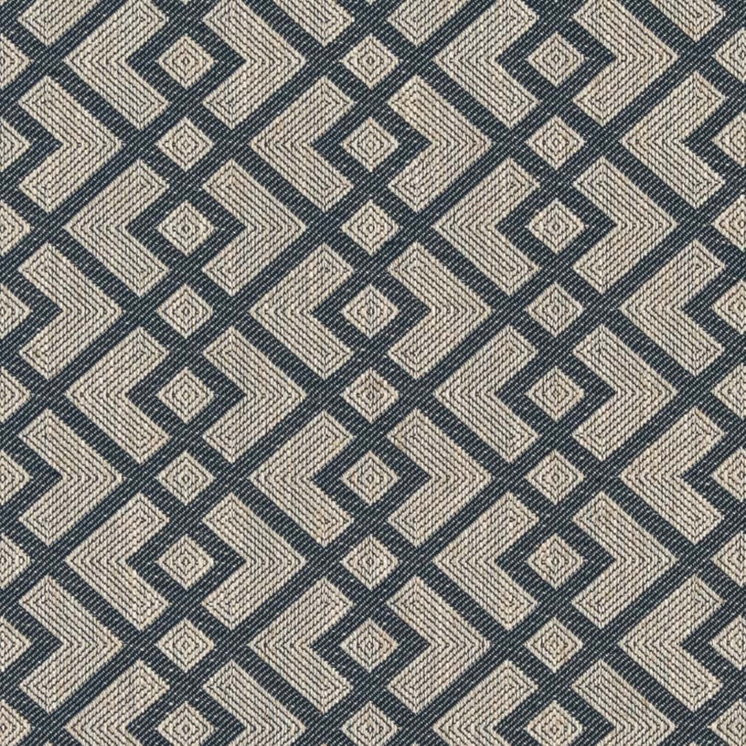 Blue Geometric Woven Pattern Upholstery Fabric by the Yard - SKU ...