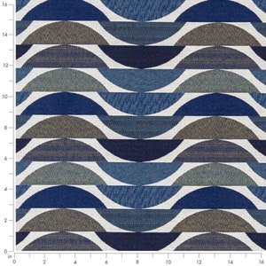 Blue Made in America Abstract Woven Pattern Upholstery Fabric by the ...
