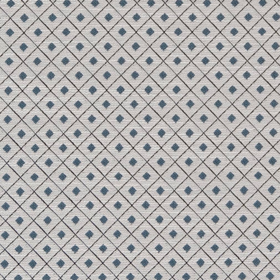 Blue Diamond Small Scale Woven Pattern Upholstery Fabric by the Yard ...