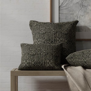 Black Abstract Global Woven Pattern Upholstery Fabric by the Yard - SKU ...