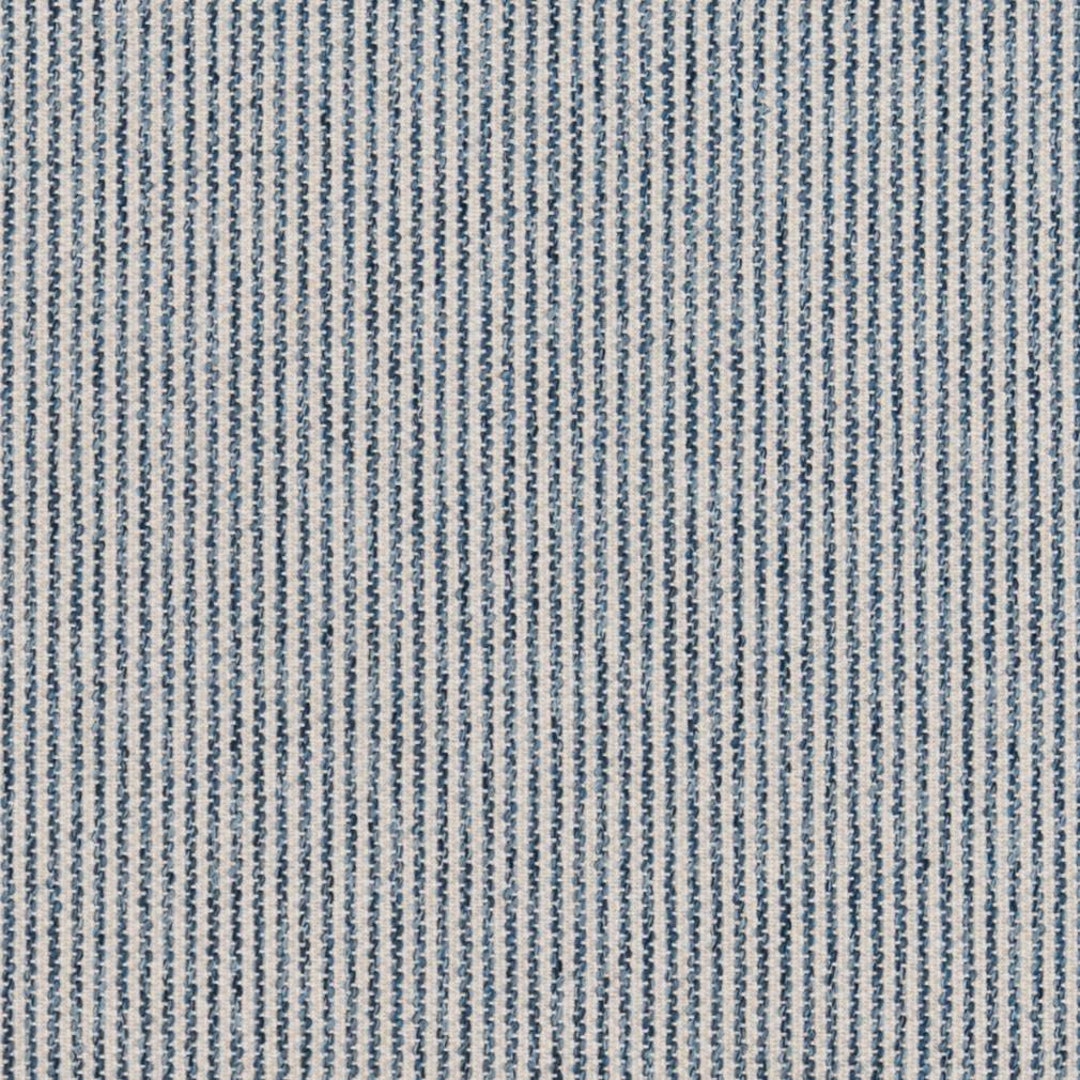 Blue Made in America Small Scale Stripe Woven Pattern Upholstery Fabric ...