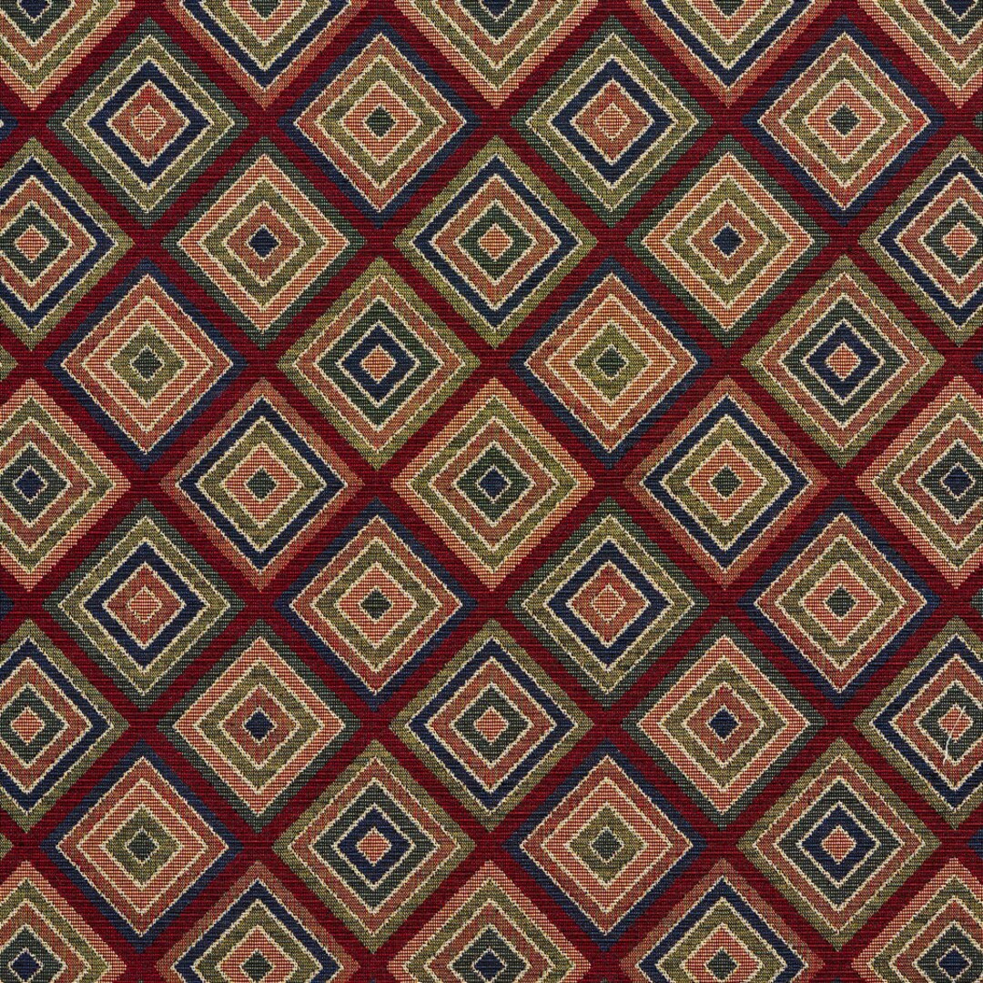 Red Diamond Tapestry Woven Pattern Upholstery Fabric by the Yard - SKU ...