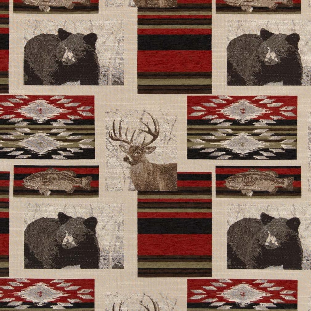 Red Novelty Tapestry Woven Pattern Upholstery Fabric by the Yard - SKU: Bridget Berry - Etsy