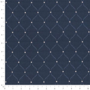 Blue Abstract Geometric Woven Pattern Upholstery Fabric by the Yard ...