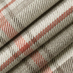 Brown Orange Plaid Woven Pattern Upholstery Fabric by the Yard SKU ...
