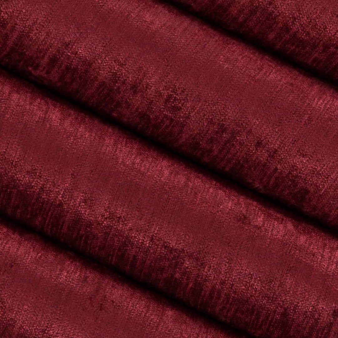 Red Velvet Upholstery Fabric by the Yard - SKU: Percey Cabernet - Etsy