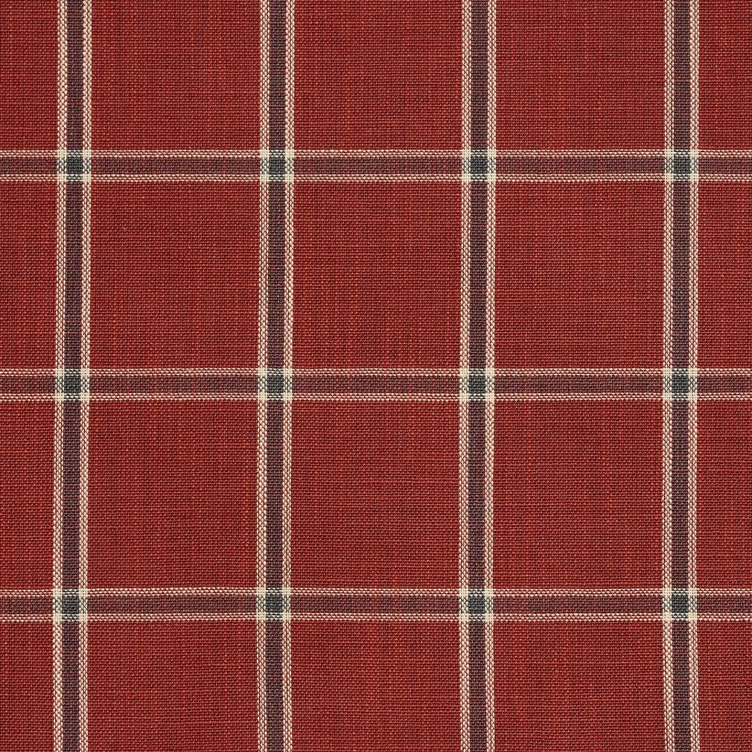 Red Plaid Linen Look Woven Pattern Upholstery Fabric by the Yard - SKU ...