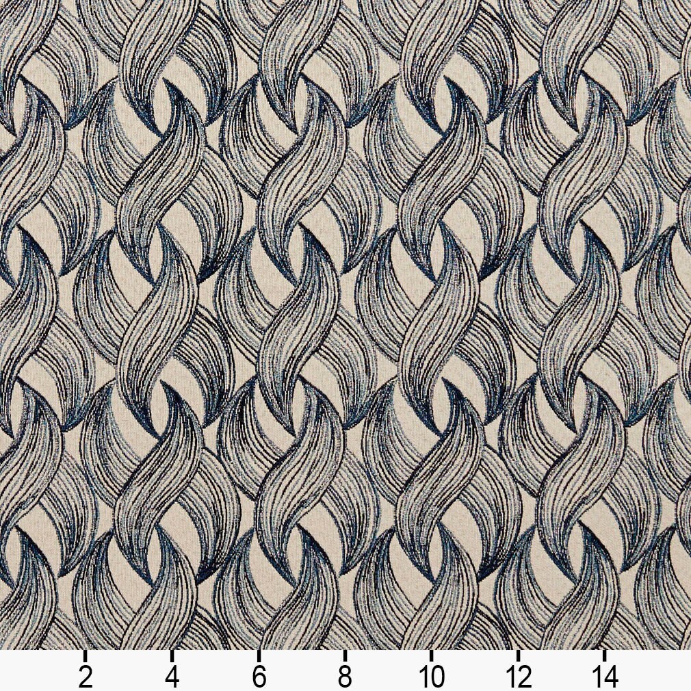 Blue Abstract Woven Pattern Upholstery Fabric by the Yard - SKU: Nolan ...