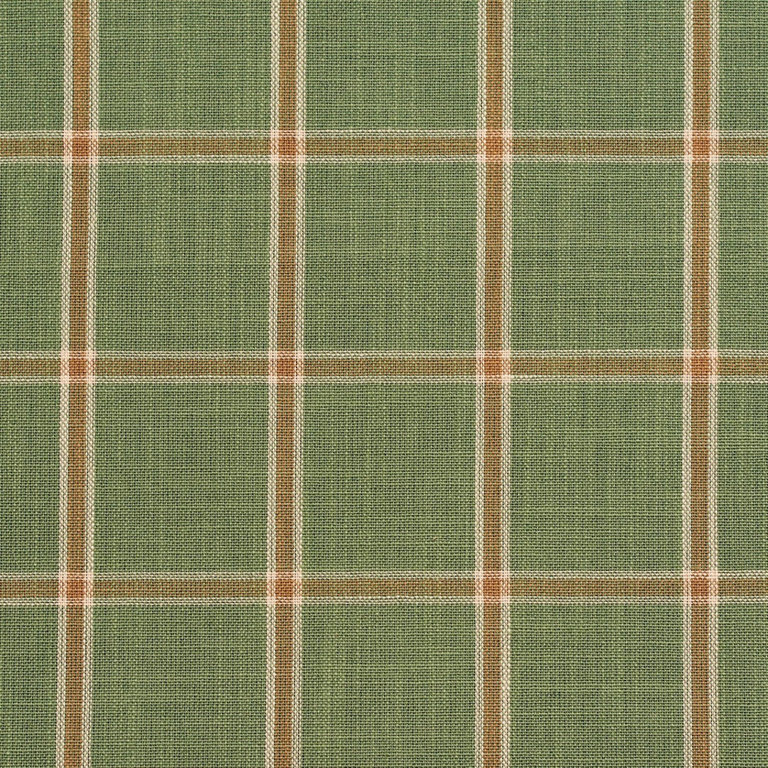 Green Plaid Linen Look Woven Pattern Upholstery Fabric by the Yard ...