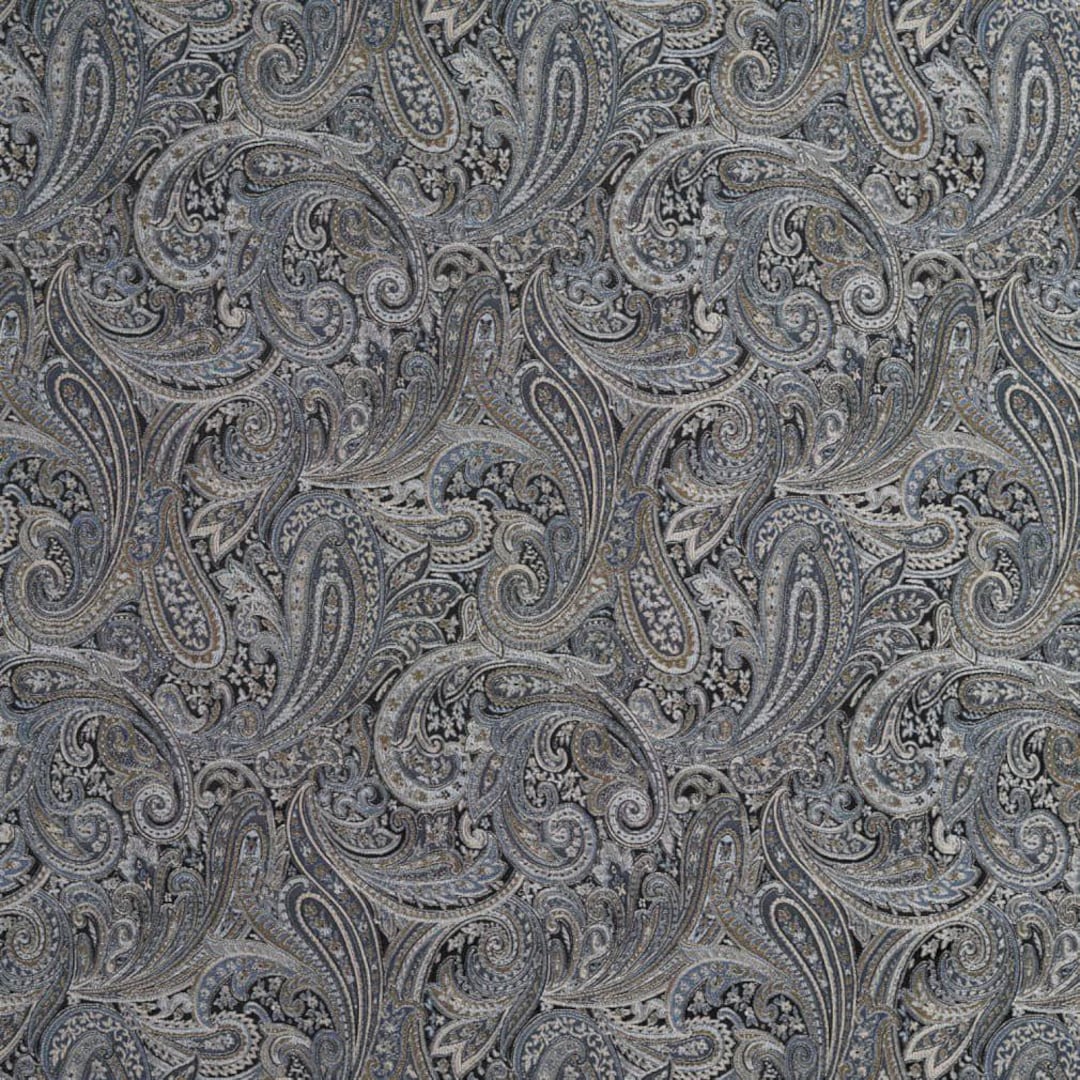 Blue Paisley Woven Pattern Upholstery Fabric by the Yard - SKU: Ludlow ...