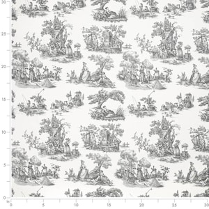Black Toile Print Upholstery Fabric by the Yard - SKU: Blair Black - Etsy
