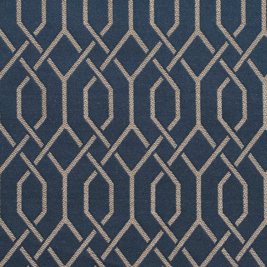 Blue Abstract Geometric Woven Pattern Upholstery Fabric by the Yard ...
