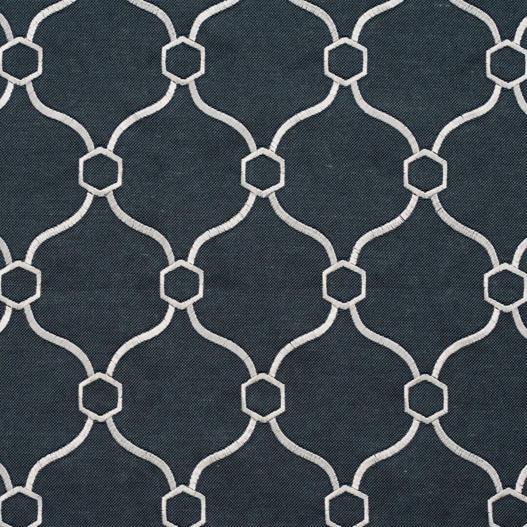 Grey Embroidery Geometric Linen Look Woven Pattern Upholstery Fabric by ...