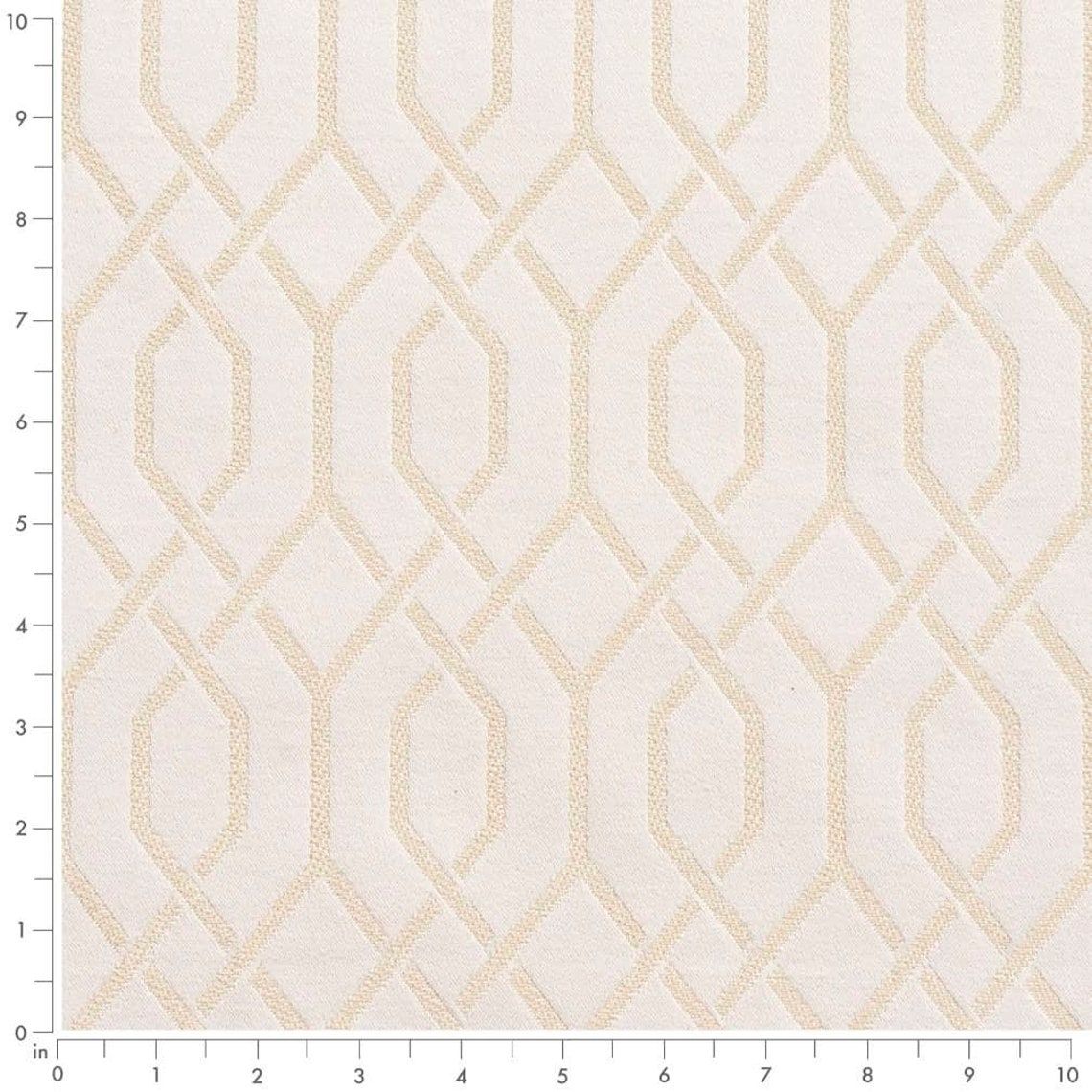 White Abstract Geometric Woven Pattern Upholstery Fabric by the Yard ...