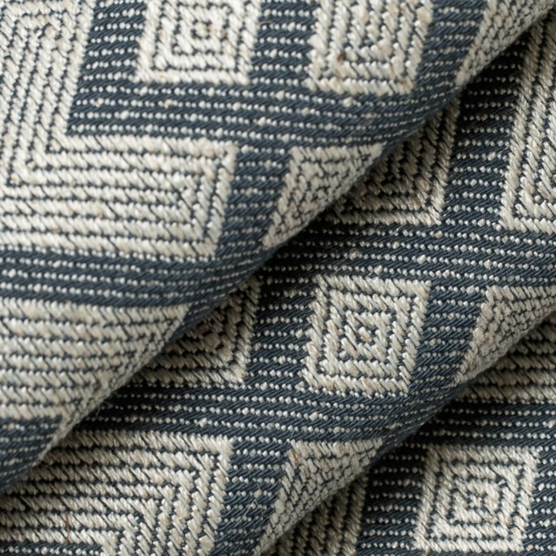 Blue Geometric Woven Pattern Upholstery Fabric by the Yard - SKU ...