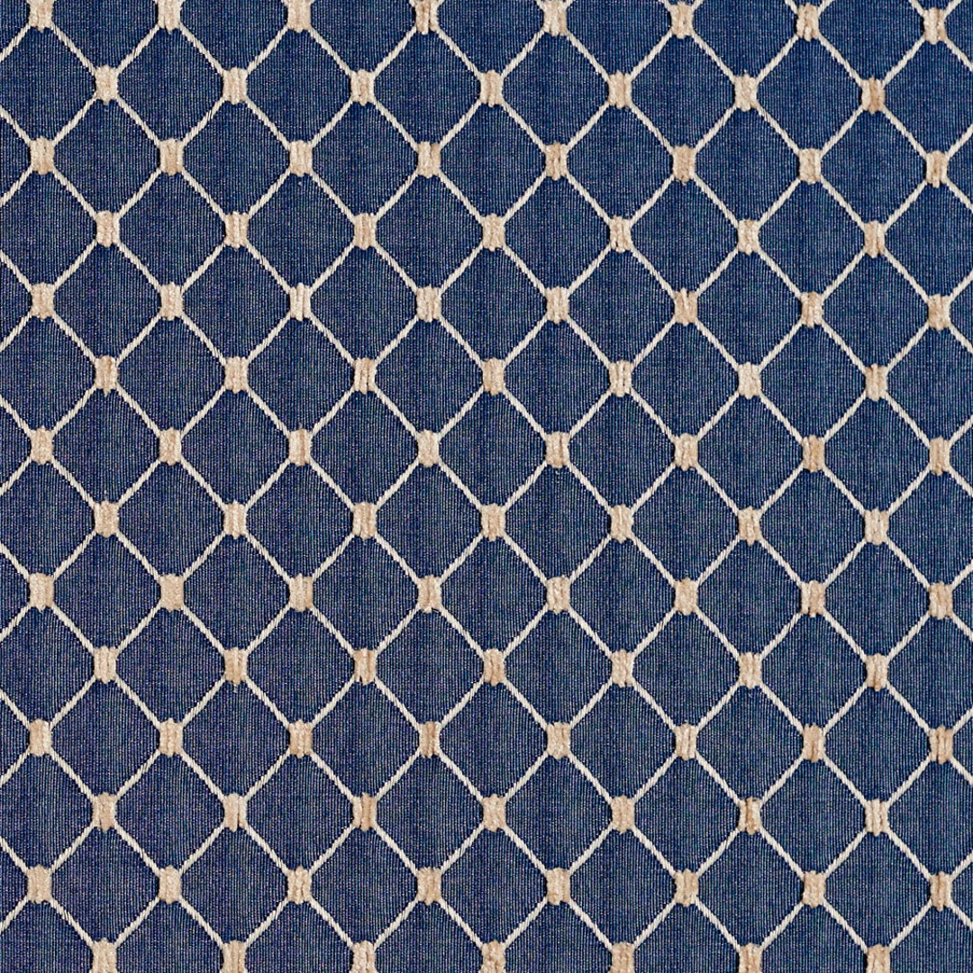 Blue Diamond Small Scale Woven Pattern Upholstery Fabric by the Yard ...