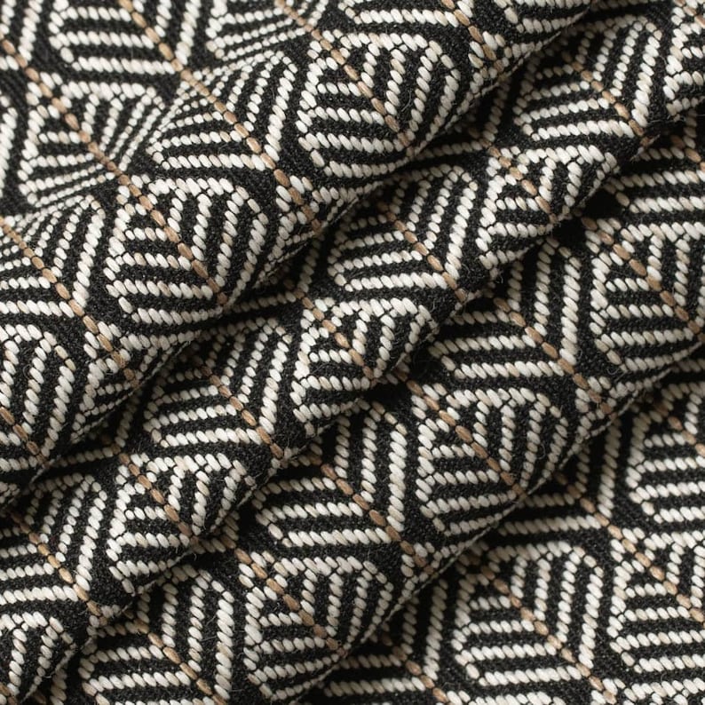 Black Stain Resistant Performance Pet Friendly Small Scale Geometric ...