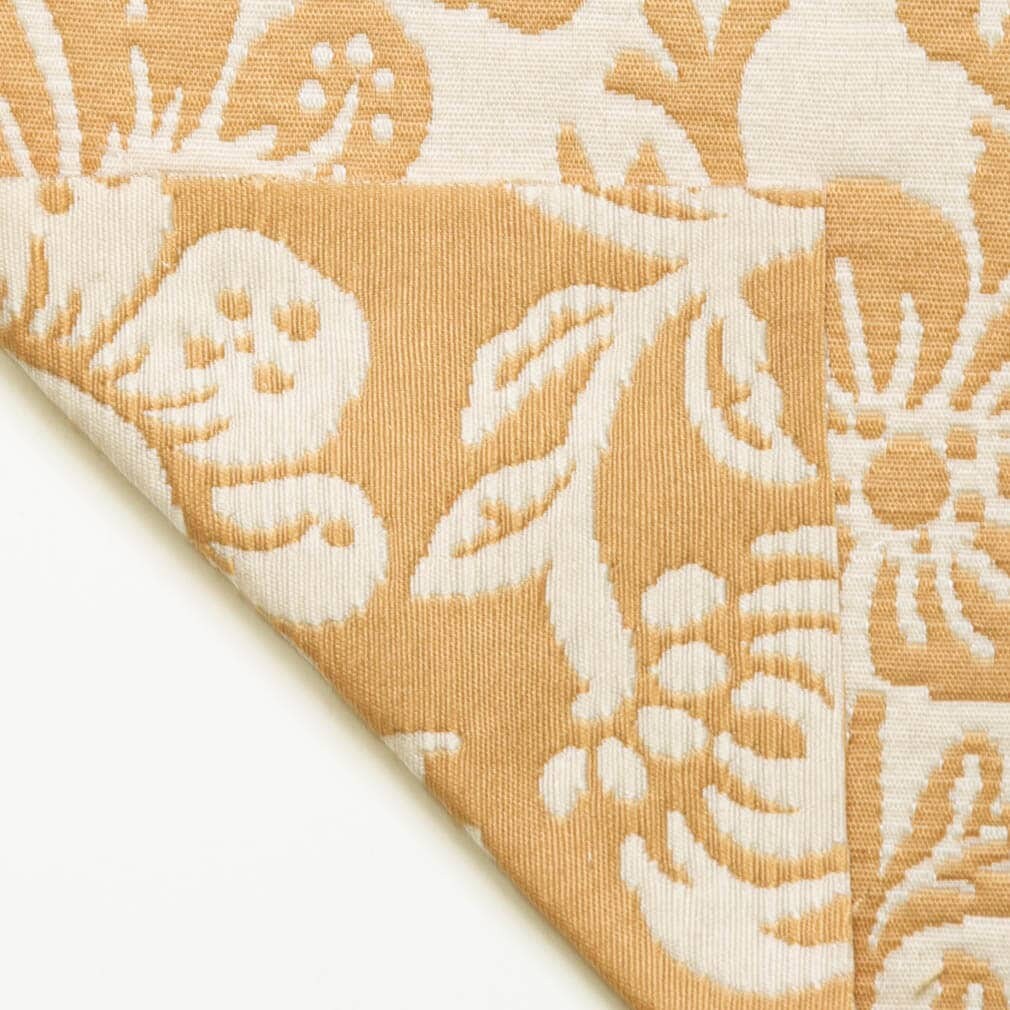 Yellow Floral Matelasse Woven Pattern Upholstery Fabric by the Yard ...