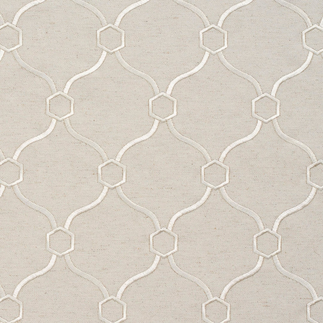 Natural Embroidery Geometric Linen Look Woven Pattern Upholstery Fabric ...