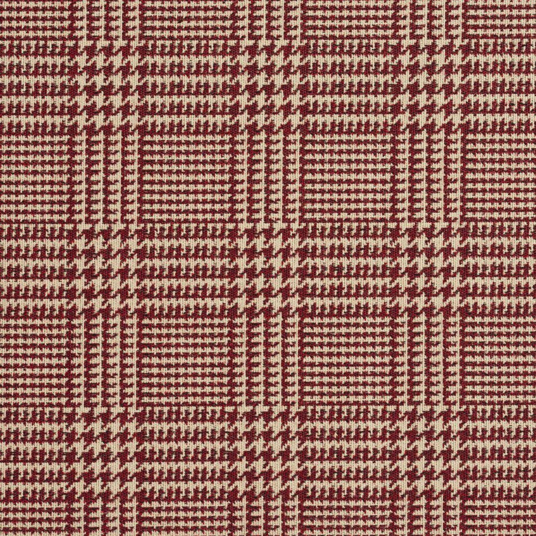 Red Made in America Check Plaid Woven Pattern Upholstery Fabric by the ...