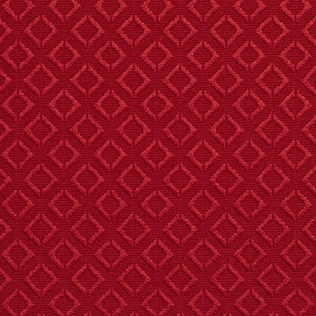 Red Diamond Small Scale Geometric Matelasse Woven Pattern Upholstery ...