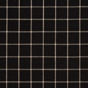 Black Plaid Small Scale Linen Look Woven Pattern Upholstery Fabric by ...